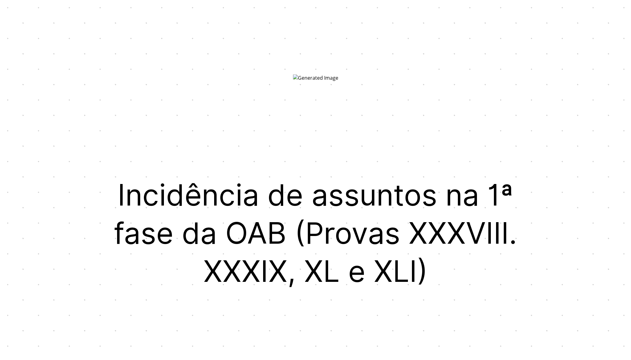 Incidência de assuntos na 1ª fase da OAB (Provas XXXVIII. XXXIX, XL e ...